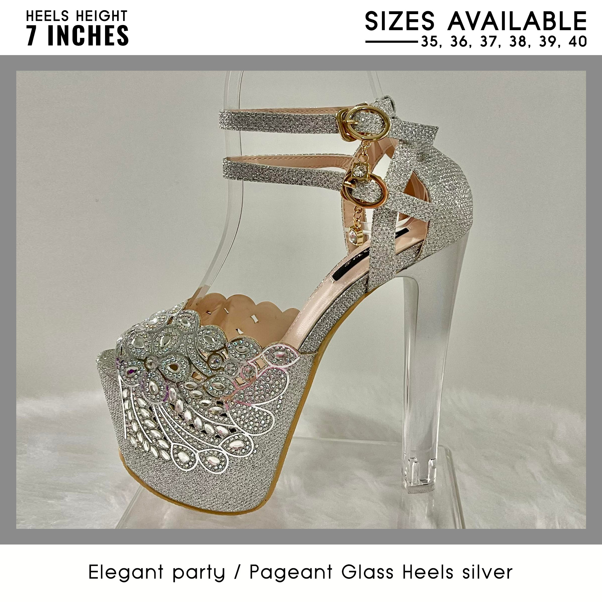 Inch Silver Pageant Shoes