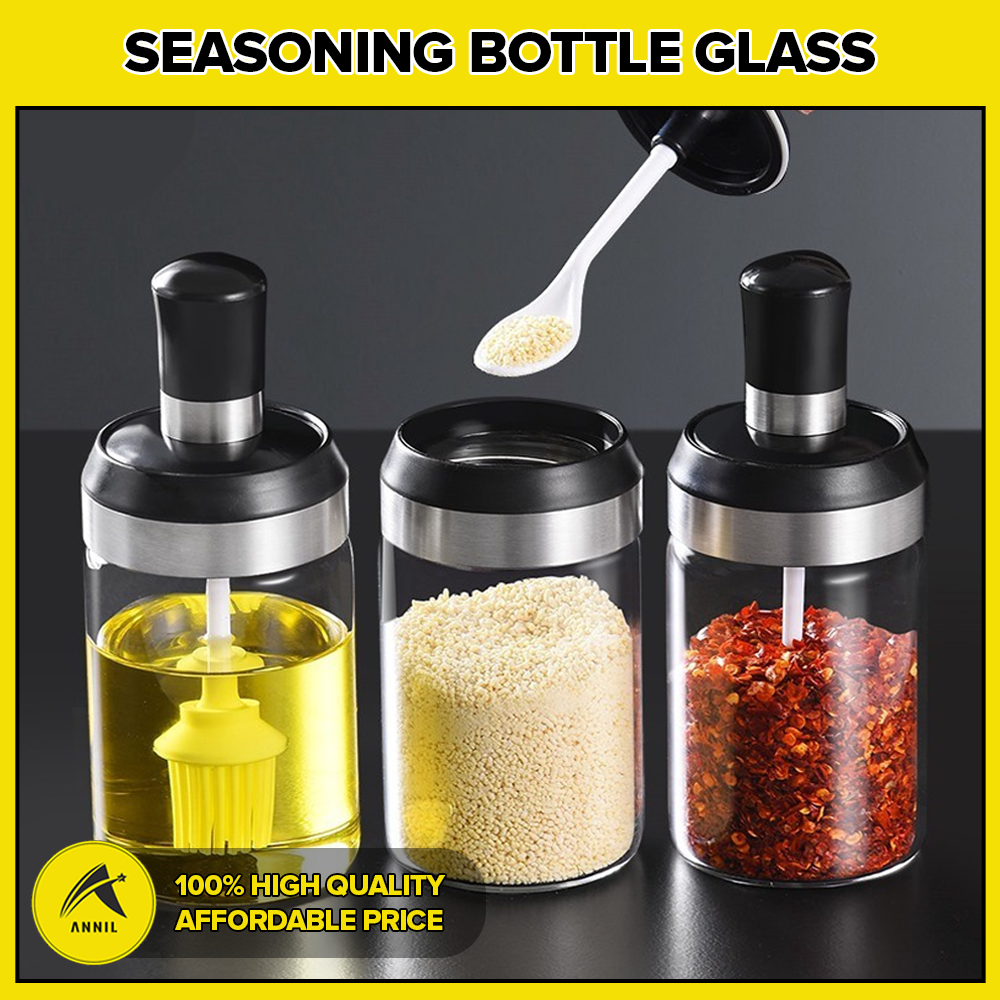 Annil Glass Spoon Jar Spice Airtight Containers Condiment Salt ...