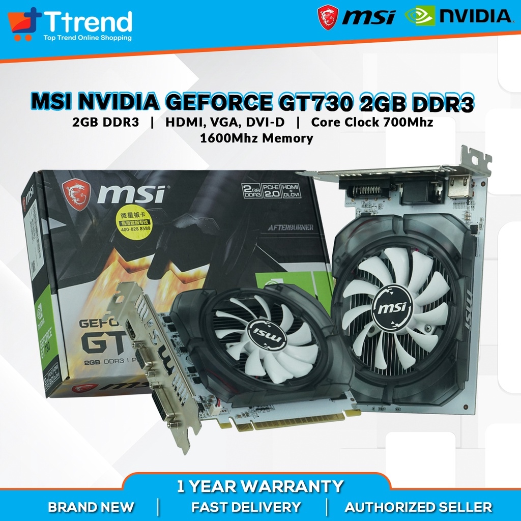 MSI GeForce GT 730 Fermi DDR3 4GB DirectX 12 (N730-4GD3V2) Electronics ...