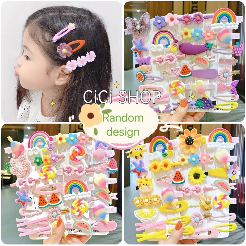 CiCi Korean Baby Girls Cartoon Princess Side Clips Kids Hair Hairpin ...
