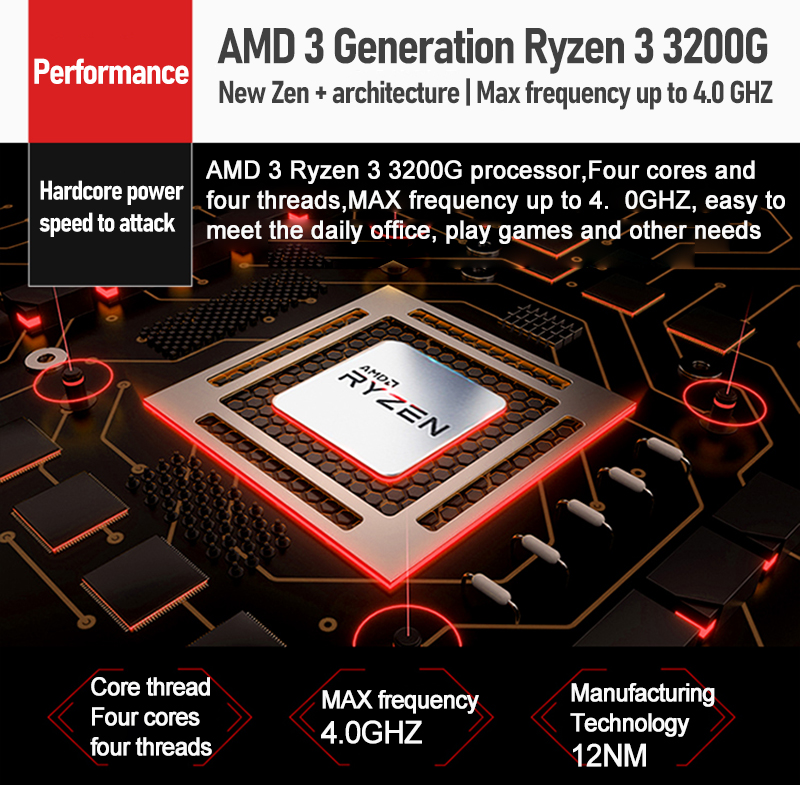 Gaming Desktop Set Ryzen 5 5600G Ryzen 3 3200G With 8G/16G Memory 120G ...