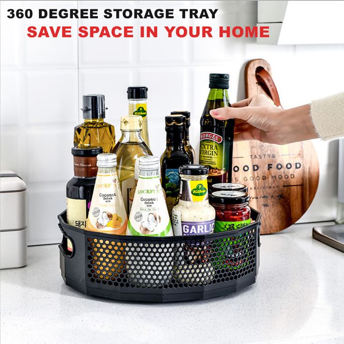 Rotating 360 Degree Bottle, Condiments Organizer, Storage Spinning Tray ...