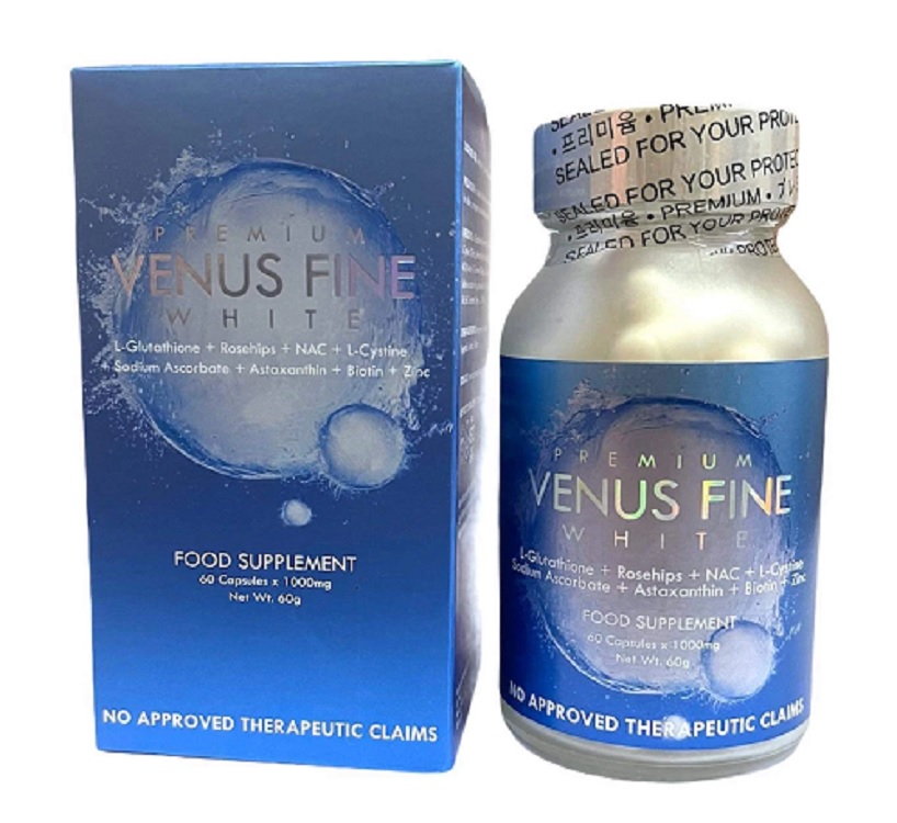 Venus Fine White PREMIUM Glutathione 8-in-1 1000mg AND DHC Vitamin C 60 Days 120 Capsules COMBO ...