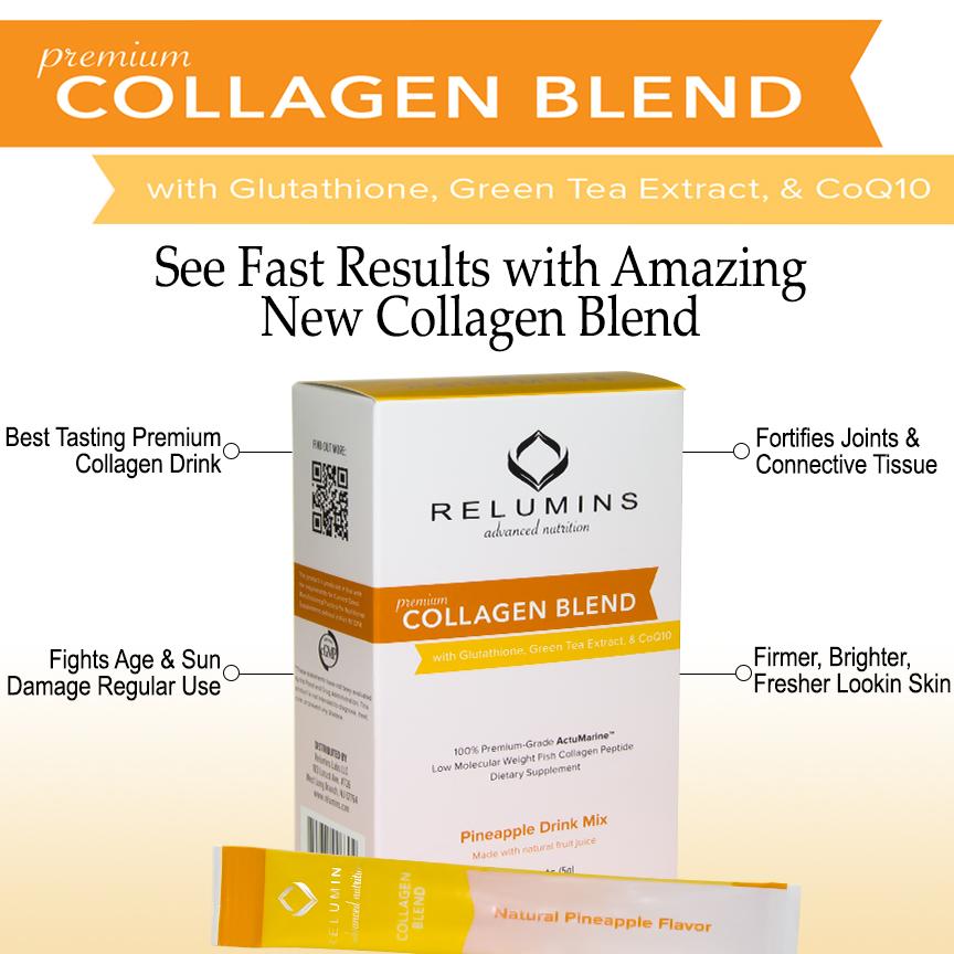 RELUMINS COLLAGEN BLEND - WITH GLUTATHIONE, GREEN TEA EXTRACT AND COQ10 ...