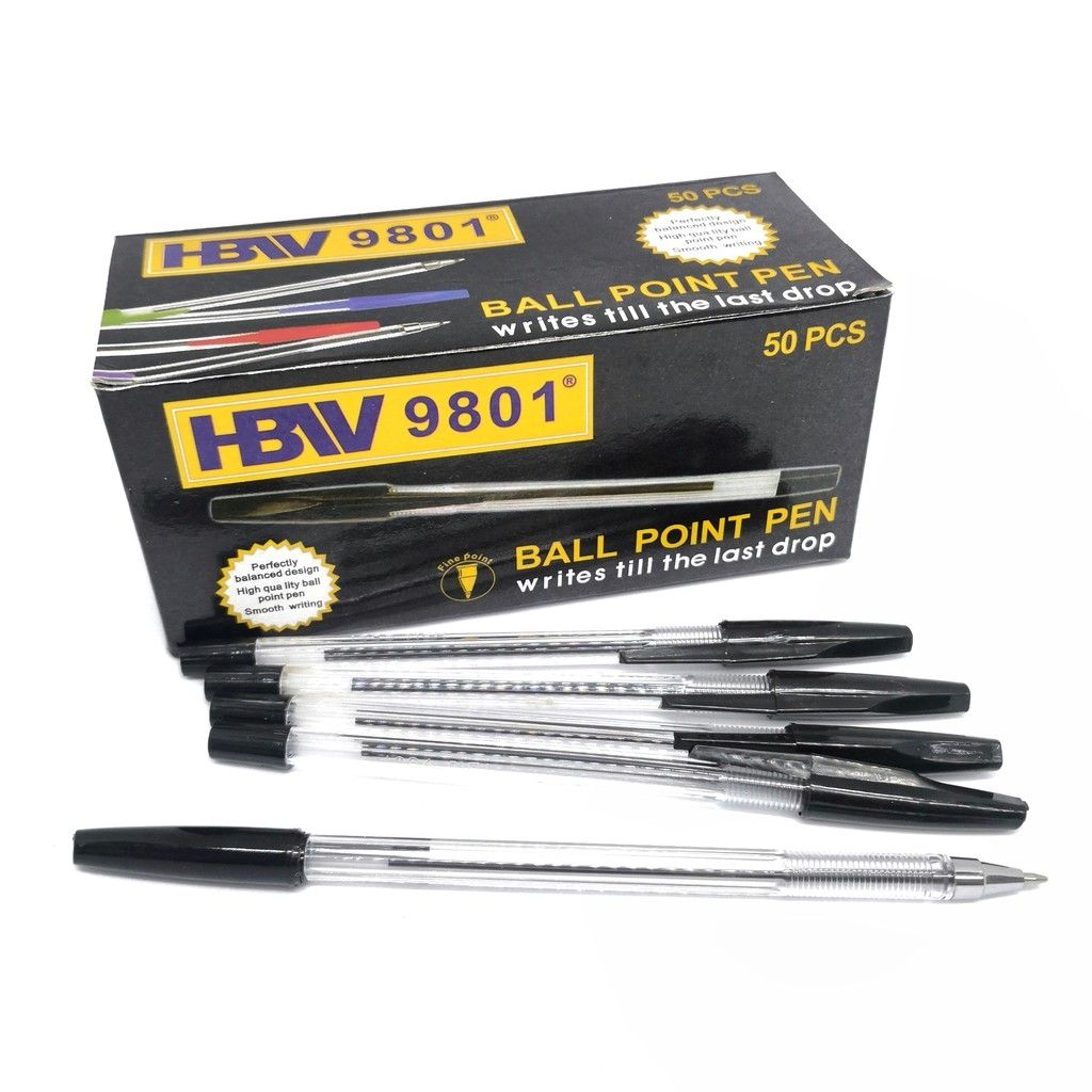 50pcs HBW 9801 BALL POINT PEN HBW 2000 ballpen 12pcs school supplies Ball point pen 12pcs black ink New Condition Ball Pen 0.5Mm Pen Thickness Lazada Lazada PH