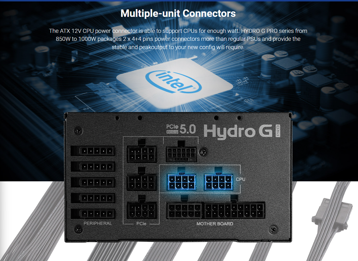 Netcodex.ph: Hydro G PRO ATX3.0 PCIe5.0 1000W Gen5 Fully Modular 80 ...