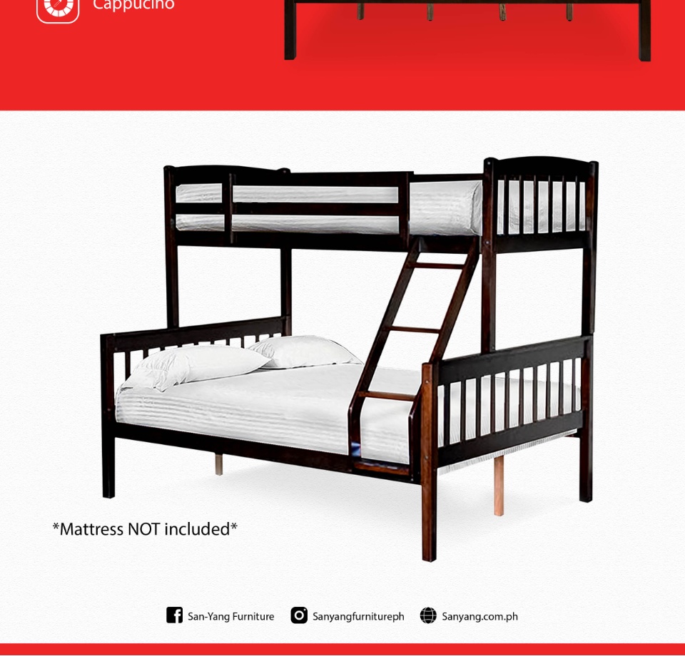 San Yang Wooden Bunkbed 100154 Double Brown Solid Wood Bunk Bed Durable Bunk Bed For Kids Easy To Clean Bunk Bed Lazada Lazada PH