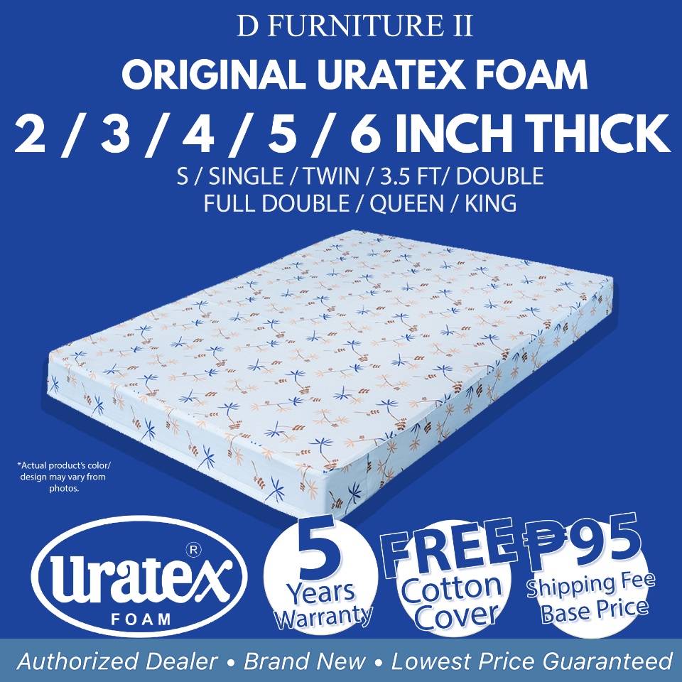 4 Inch Thick 100 Original Uratex Foam Mattress W Cotton Cover 30x75 36x75 48x75 54x75 60x75 72x75 Lazada Lazada PH
